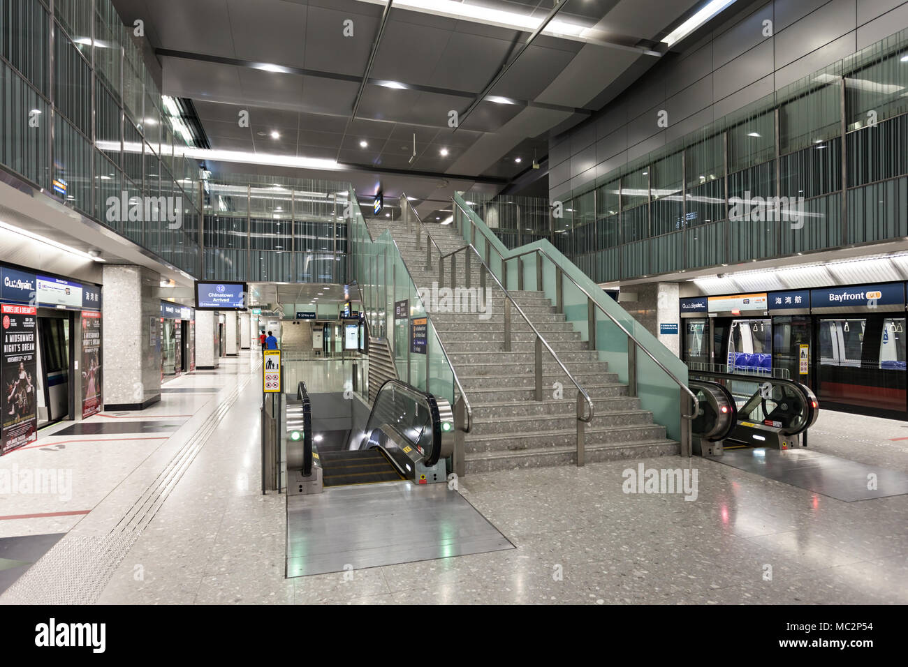 SINGAPORE - OCTOBER 18, 2014: The Mass Rapid Transit is a rapid transit ...