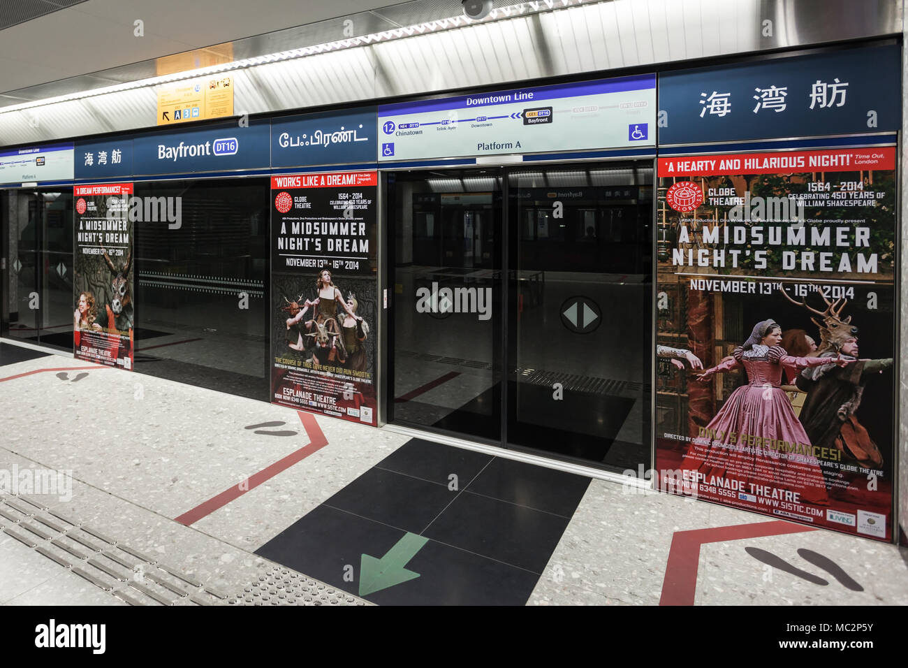 SINGAPORE - OCTOBER 18, 2014: The Mass Rapid Transit is a rapid transit ...