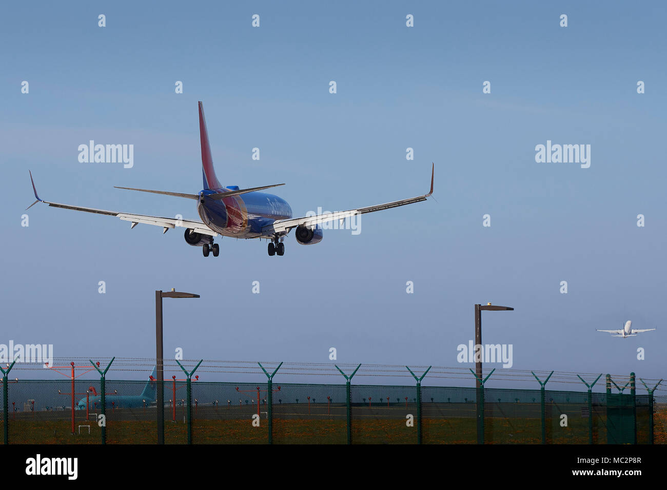 Southwest Airlines Boeing 737 Jet Plane On Final Approach to Los ...