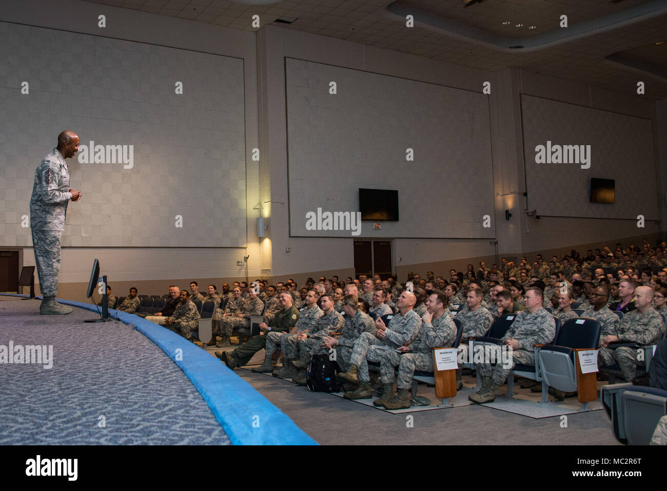 Maxwell AFB, Ala. - Chief Master Sergeant of the Air Force Kaleth O. Wright, 18th CMSAF, holds ...