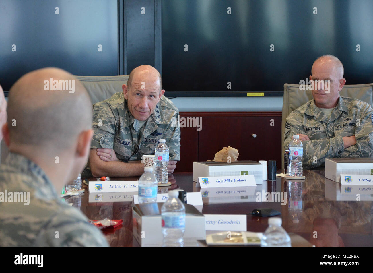 Gen. Mike Holmes, commander of Air Combat Command, and Chief Master Sgt ...