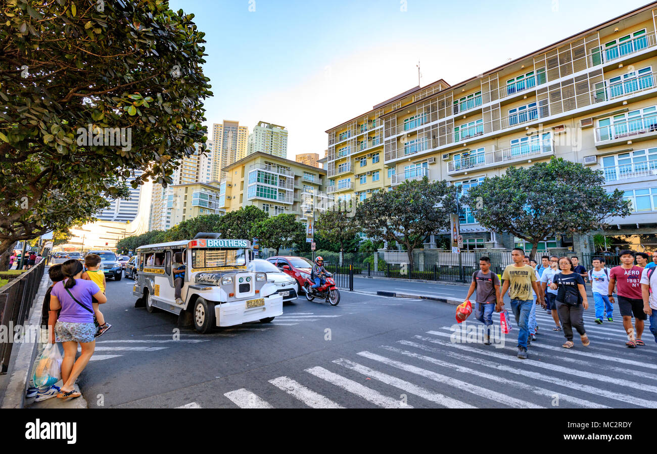 Manila, Philippines - Feb 24, 2018 : Serendra residential facade in ...