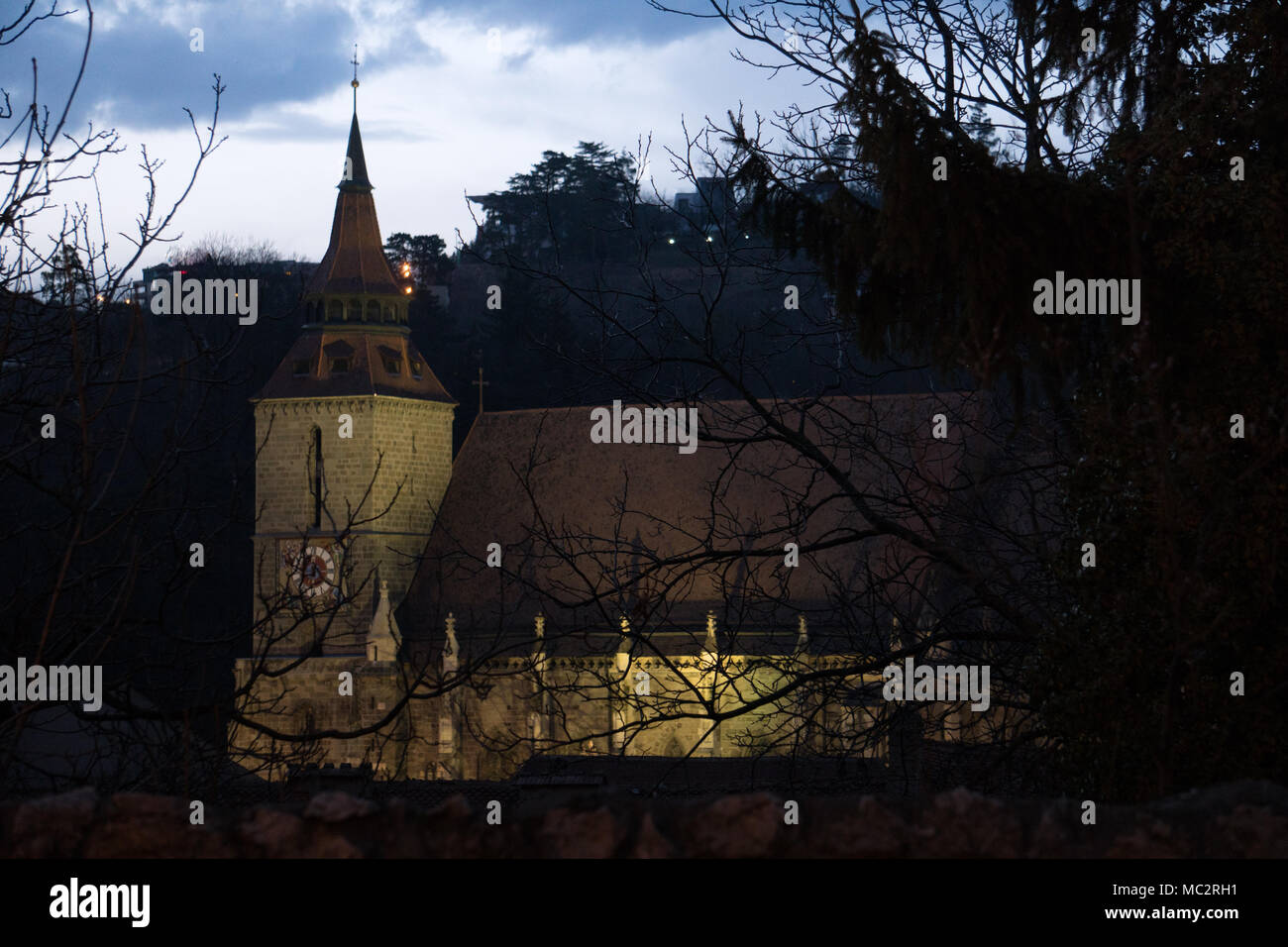 Black Church in dawn lights Stock Photo - Alamy