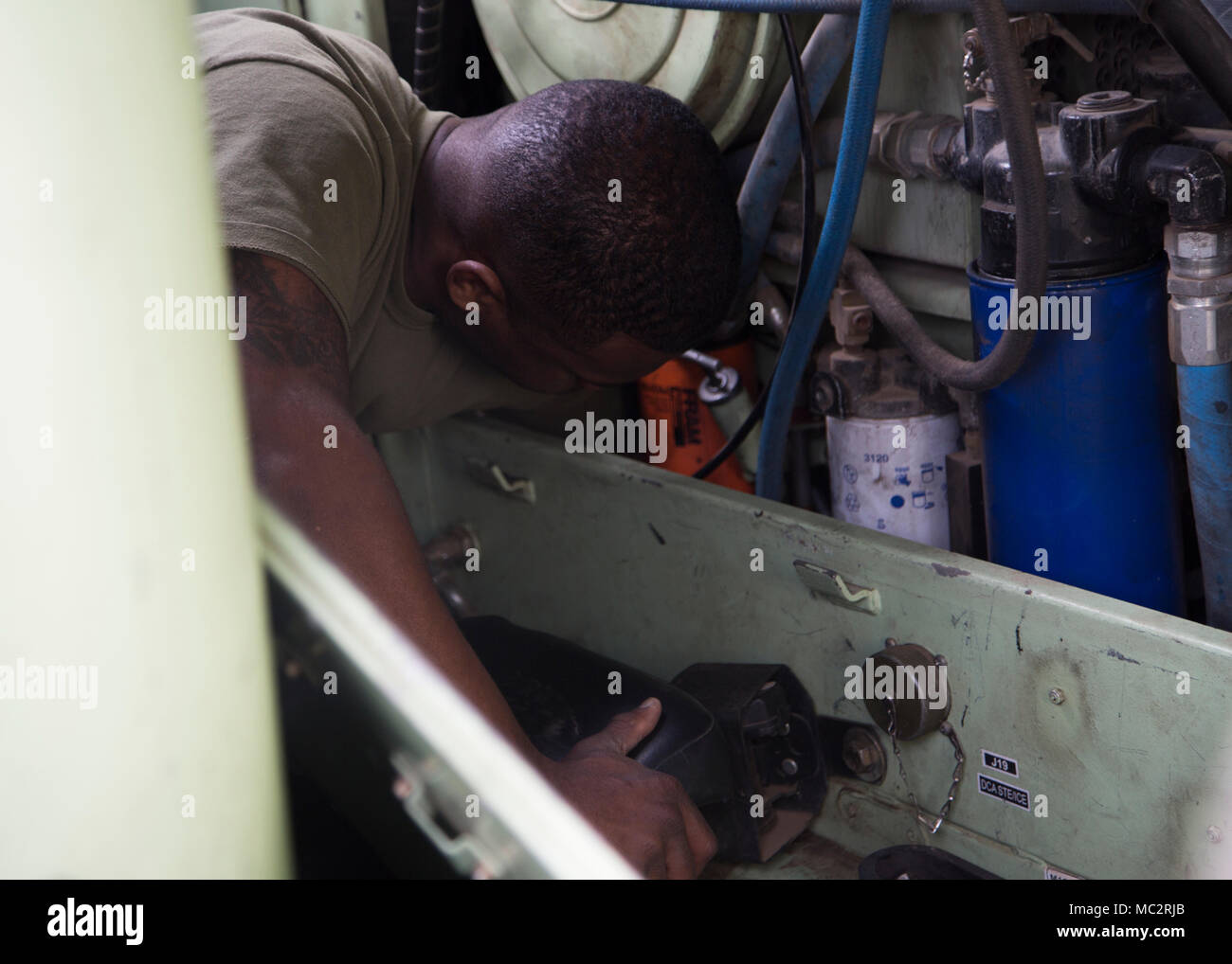 Sgt. Byron Stevenson, 25, from Pensacola, FL, a light armored vehicle ...