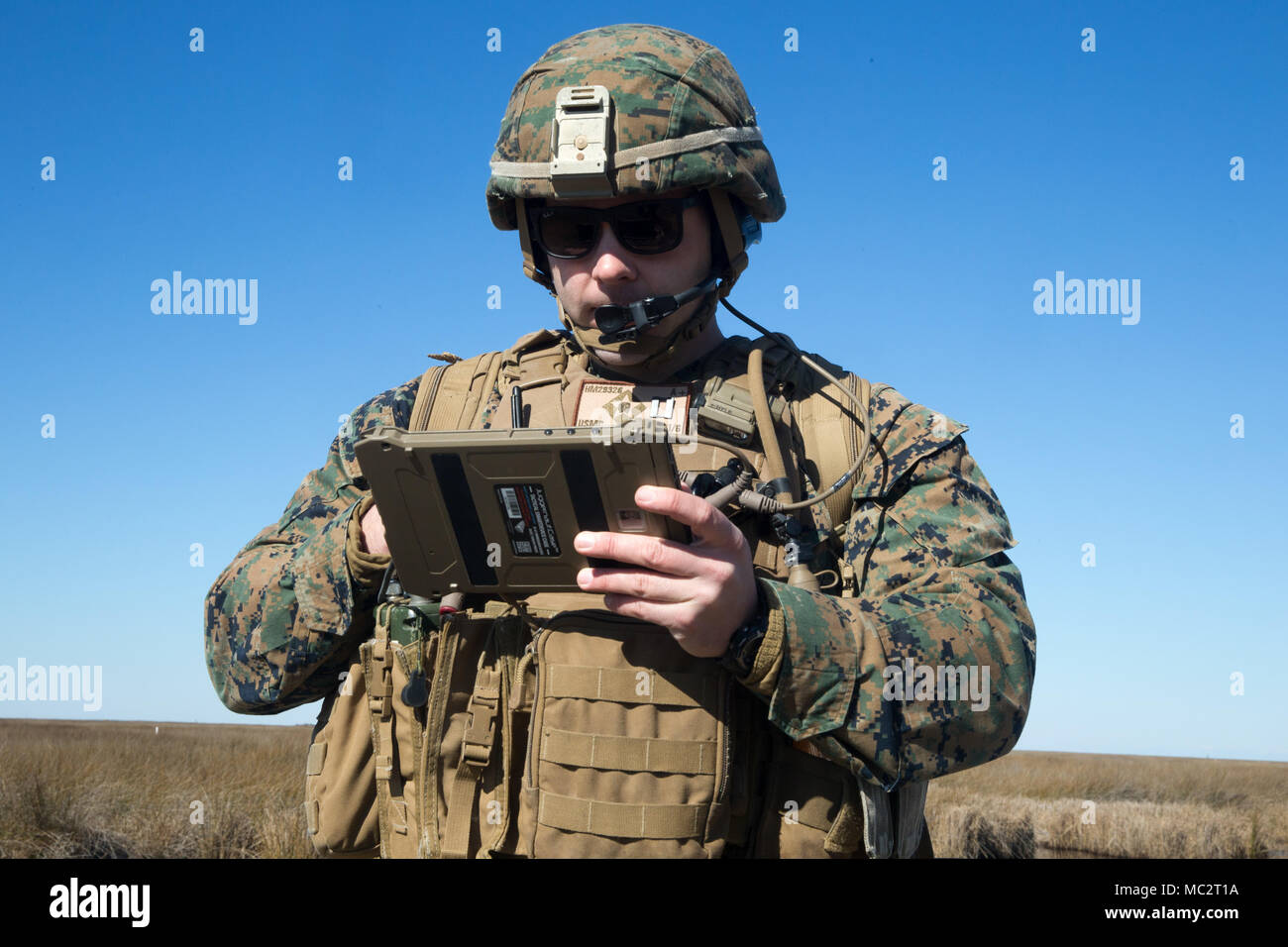 U.S. Marine Corps. Capt. Craig T. Meree, battalion air officer, with ...