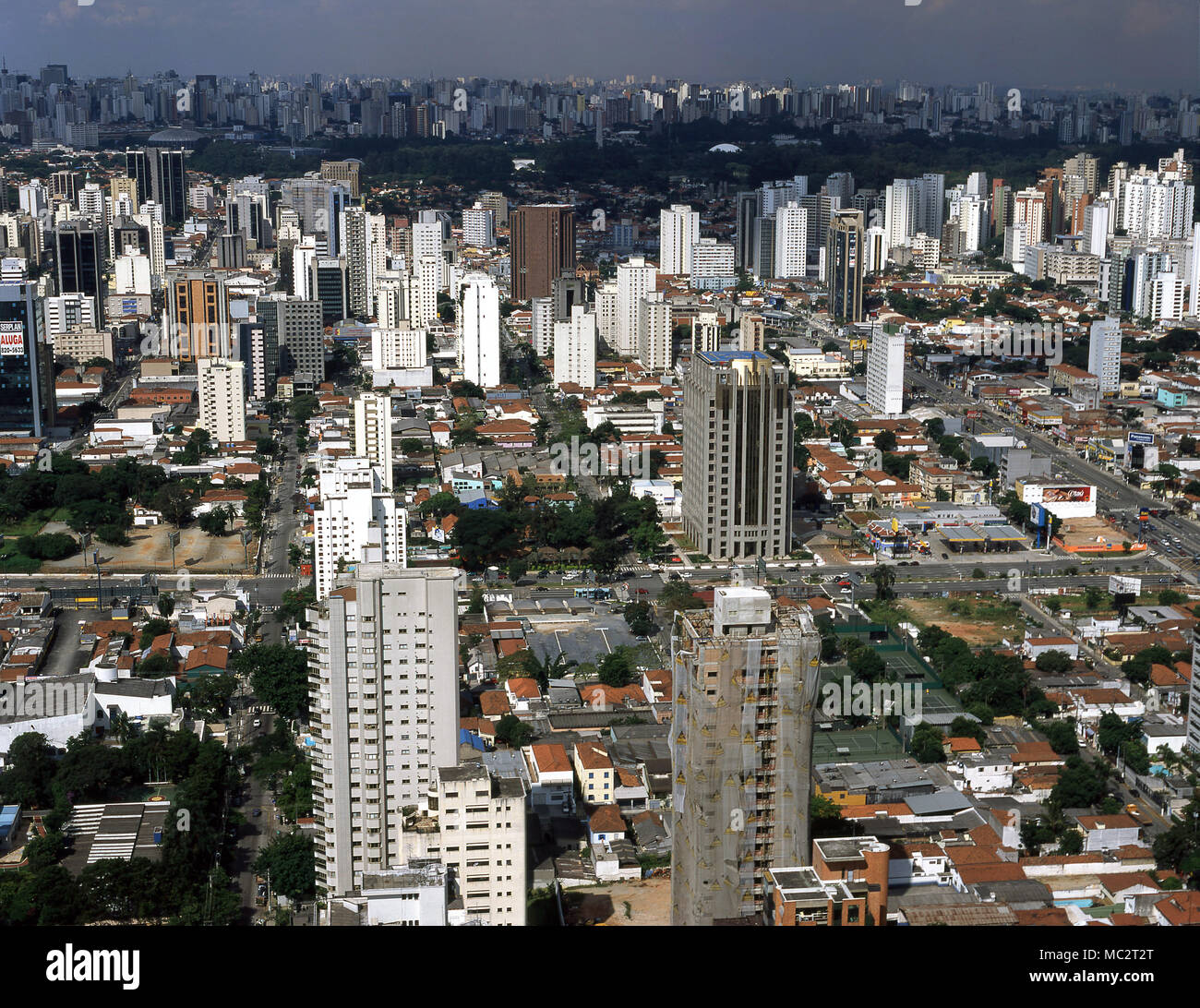 Aerial view, Brigadeiro Faria Lima Avenue, Pinheiros, Sao Paulo, Brazil ...