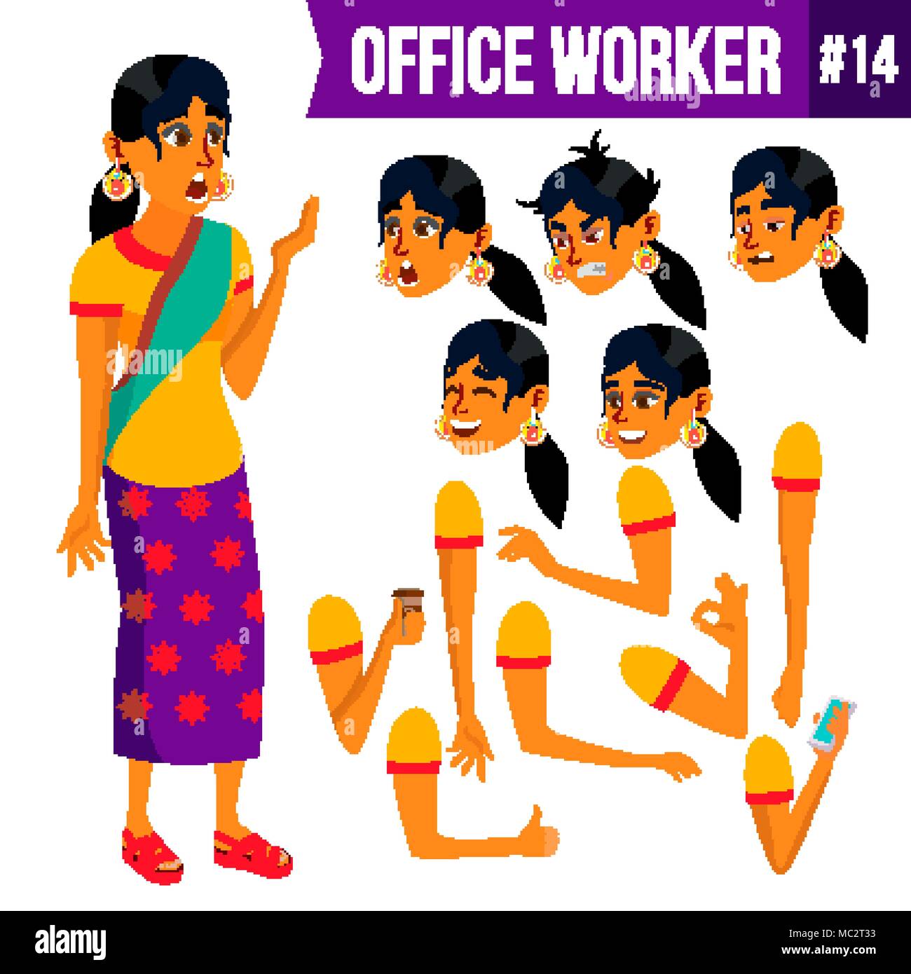Office Worker Vector. Woman. Professional Officer, Clerk. Businessman ...