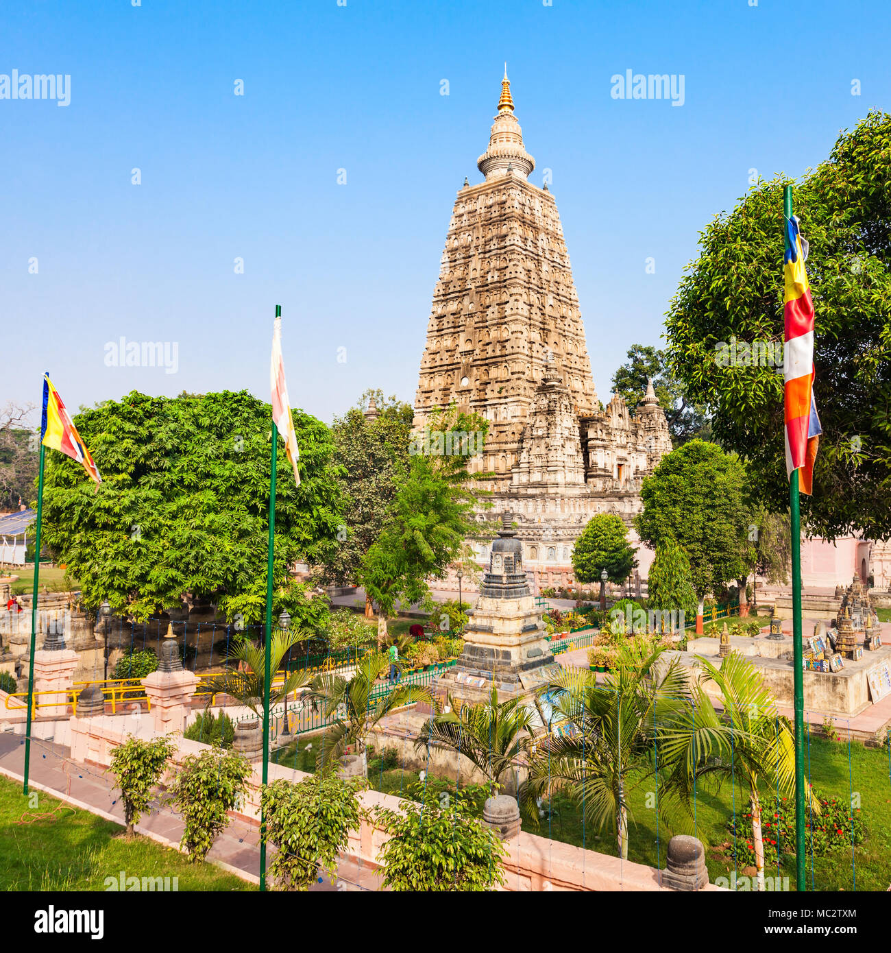 Mahabodhi Temple Complex in Gaya district in the state of Bihar, India ...