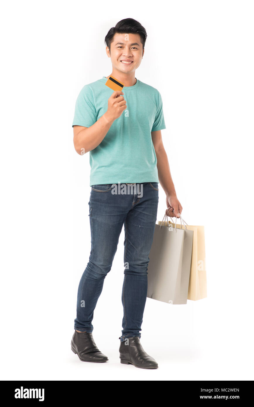 Man shopping sale card Cut Out Stock Images & Pictures - Alamy
