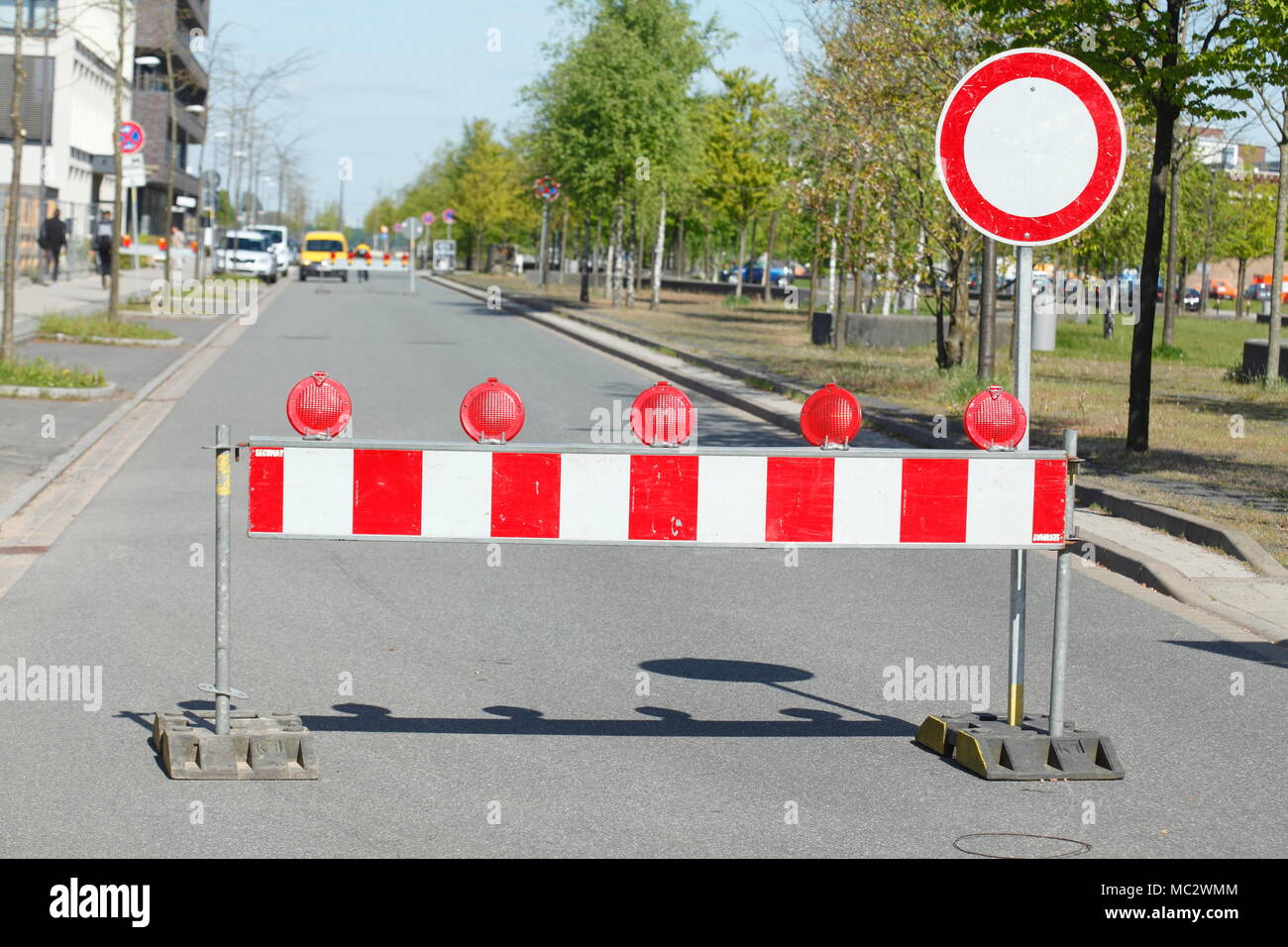 Road Signs Barrier gate, ban on vehicles of all kinds, Germany, Europe ...