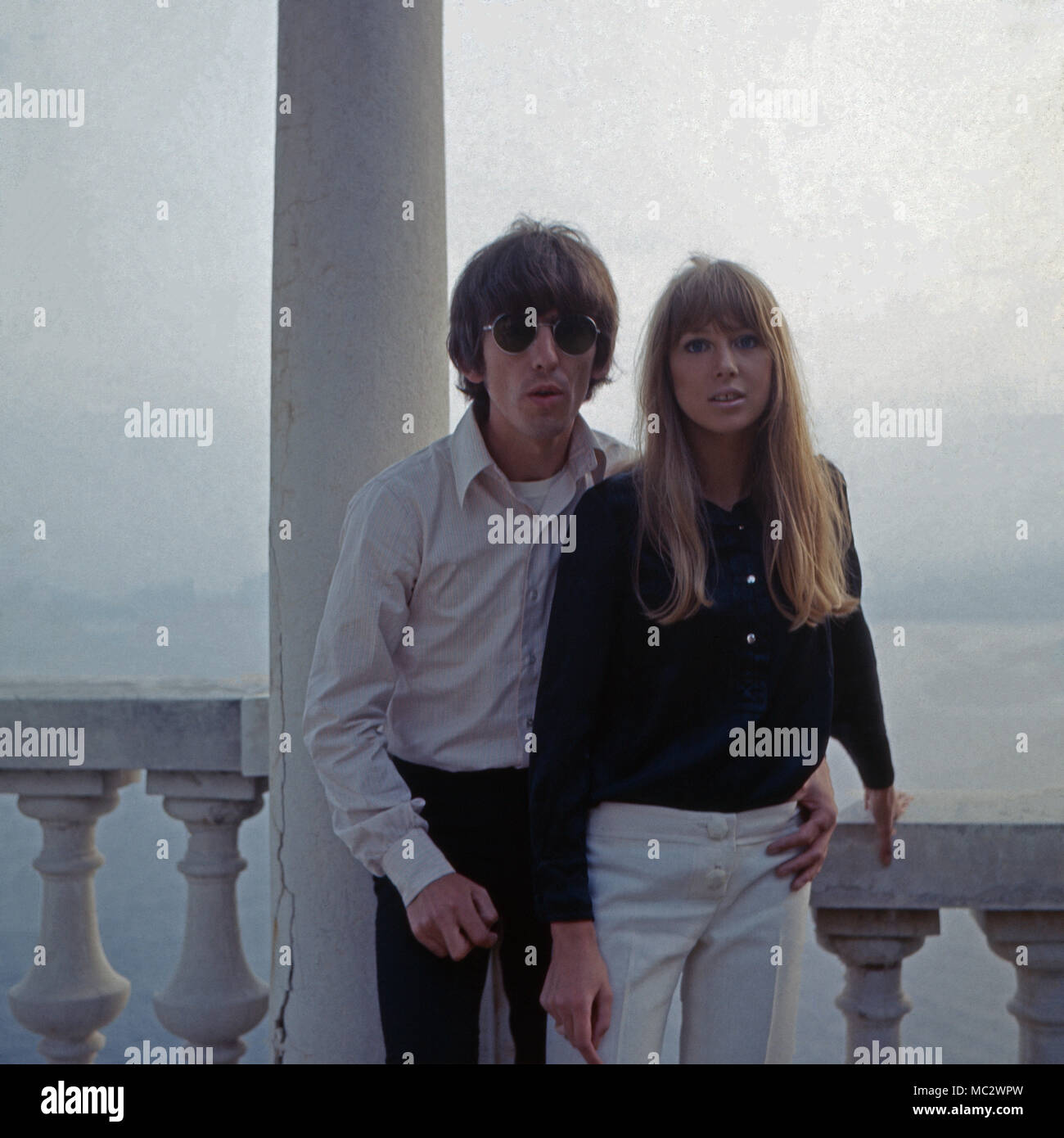 Beatle George Harrison mit Patricia Anne Pattie Boyd zu Besuch in Monte ...