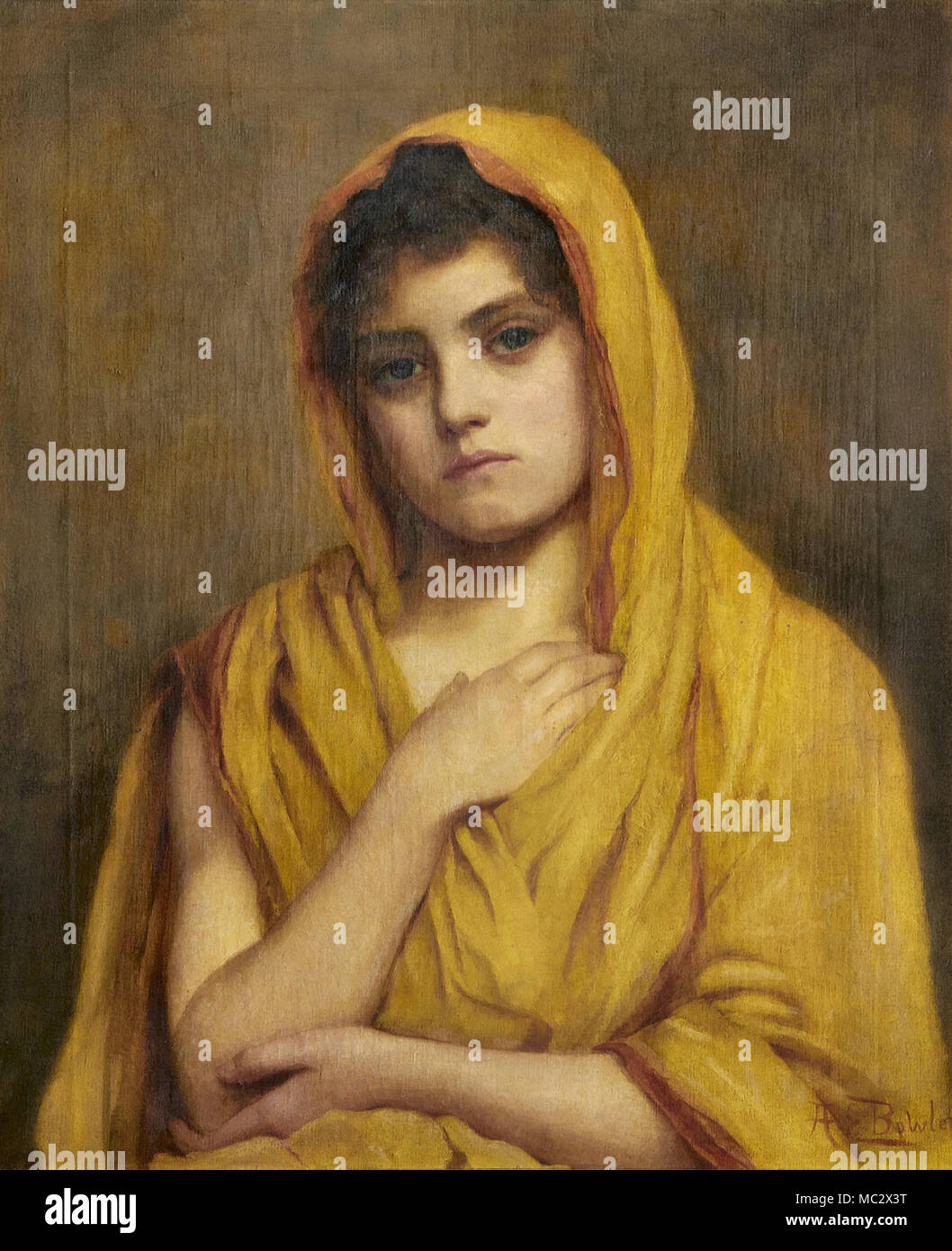 Bowler Annie Elizabeth - Portrait of a Girl Dressed in Yellow Stock ...