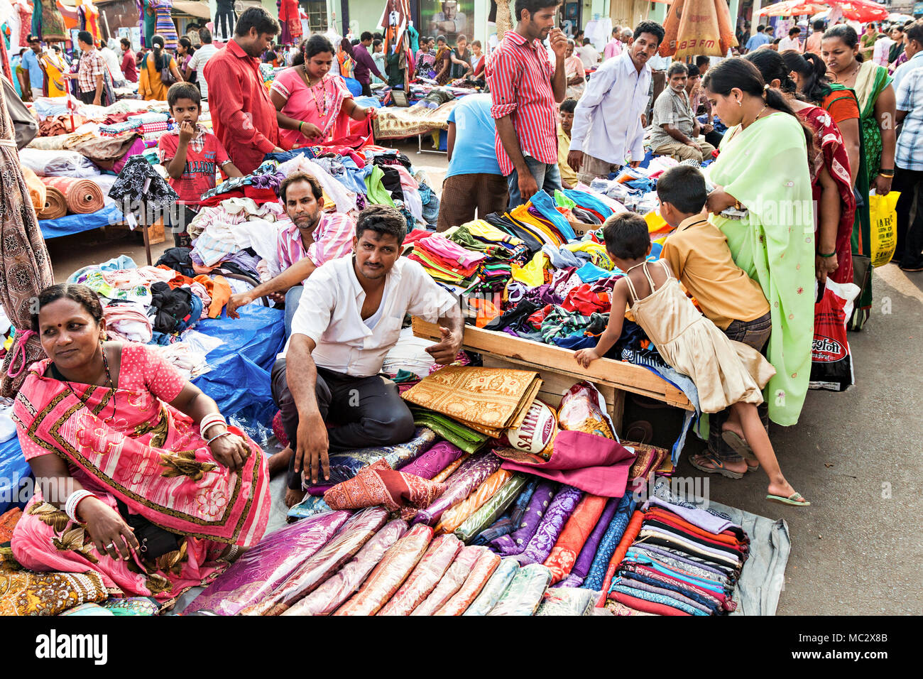 MAPUSA, INDIA - APRIL 06: Mapusa Friday Market on April 06, 2012, Mapusa, India. Mapusa Friday ...