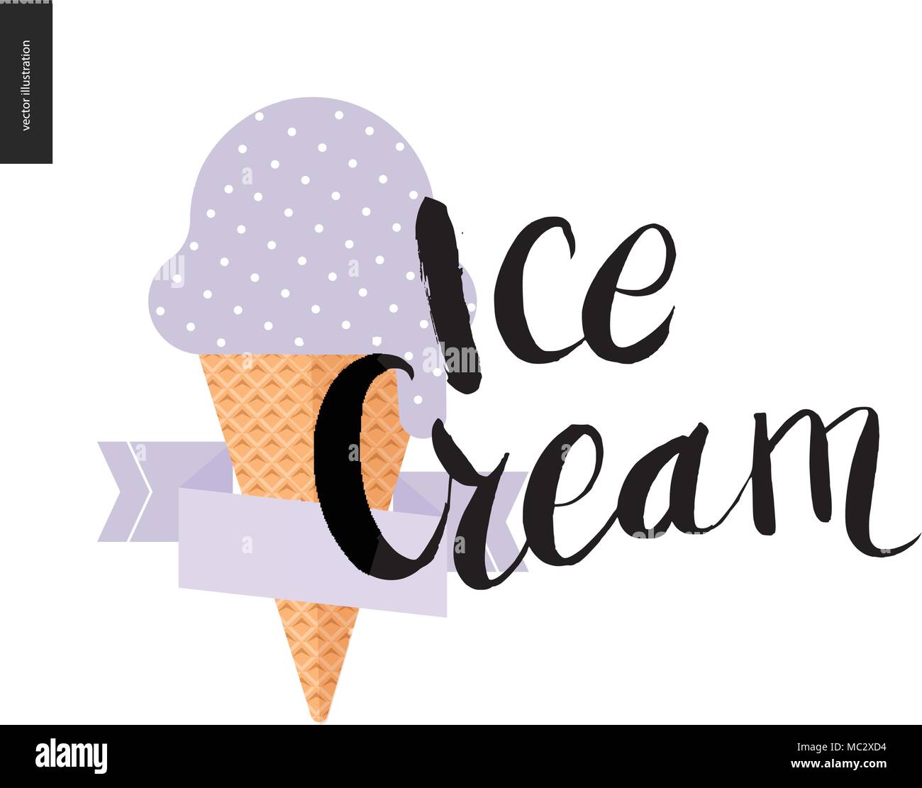 Black ice cream in a cone Stock Vector Images - Alamy