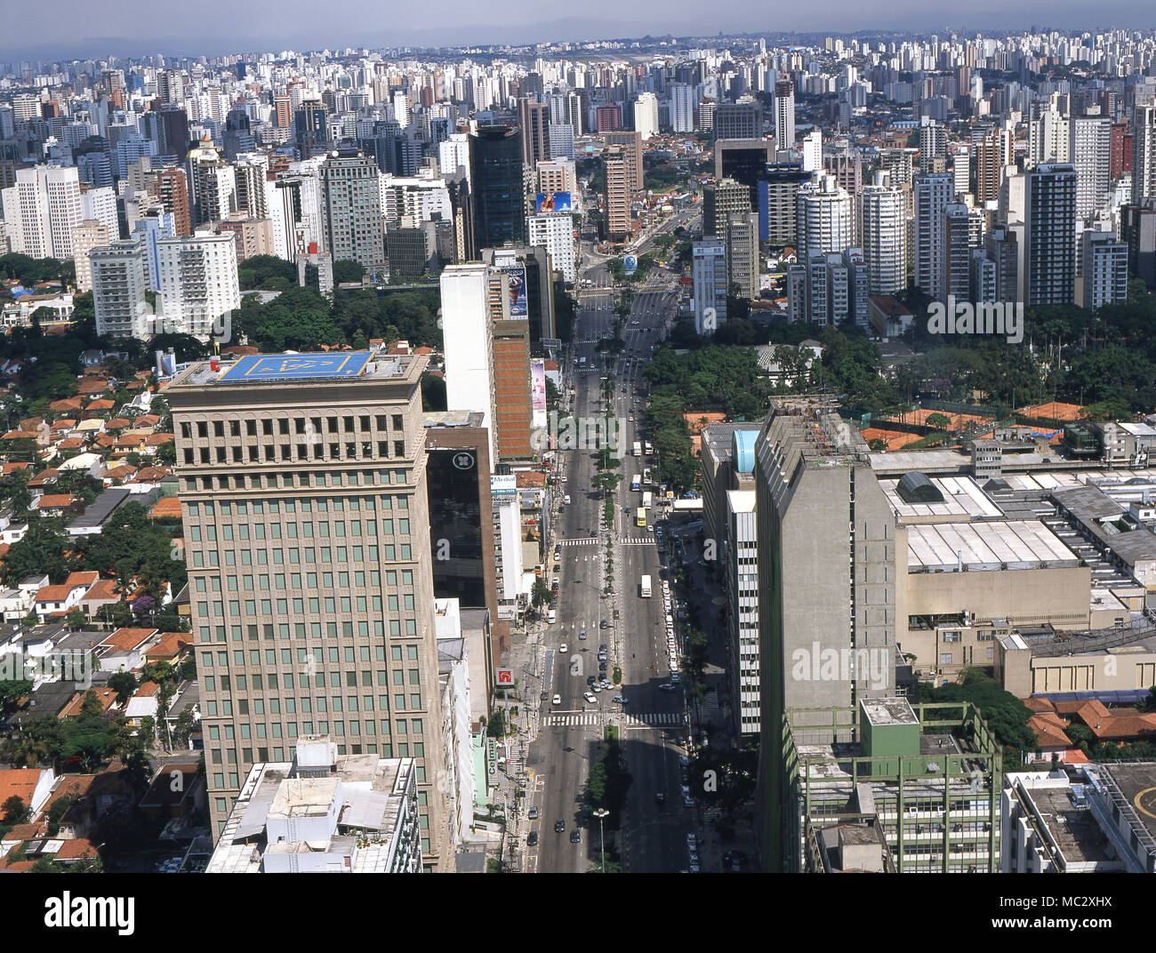Aerial view, Brigadeiro Faria Lima Avenue, Sao Paulo, Brazil Stock ...