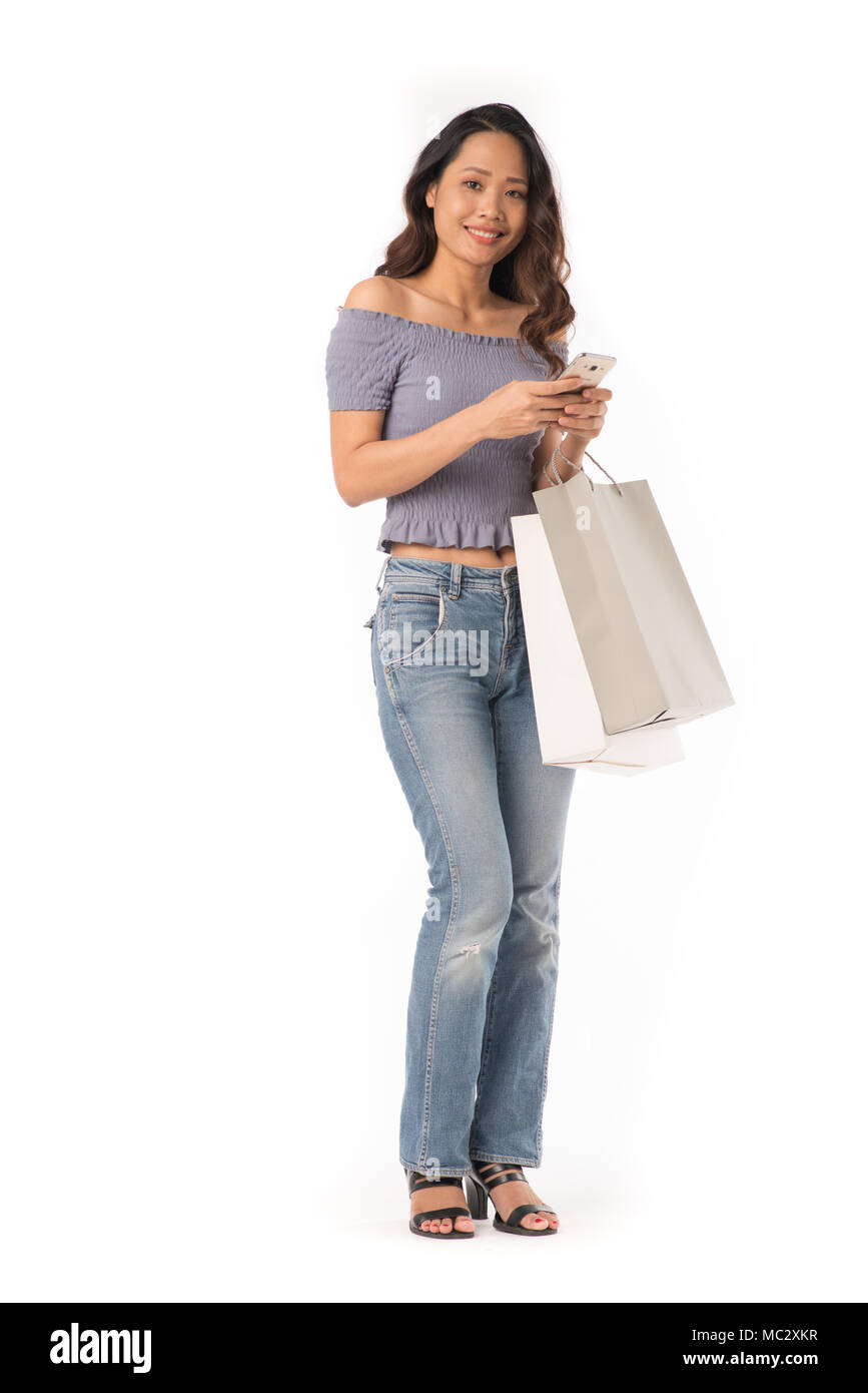Beautiful shopping girl Stock Photo - Alamy