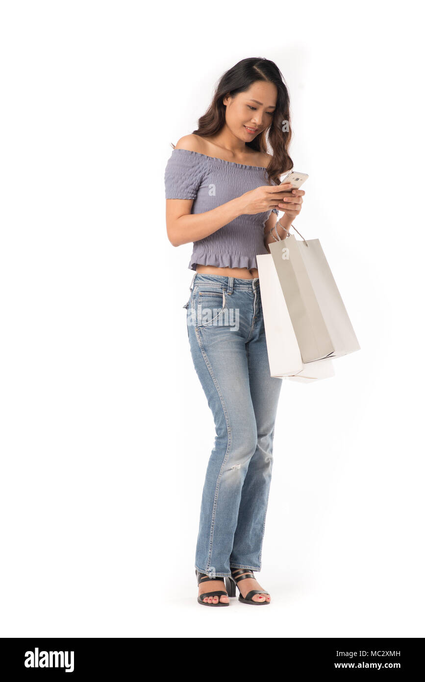Beautiful shopping girl Stock Photo - Alamy