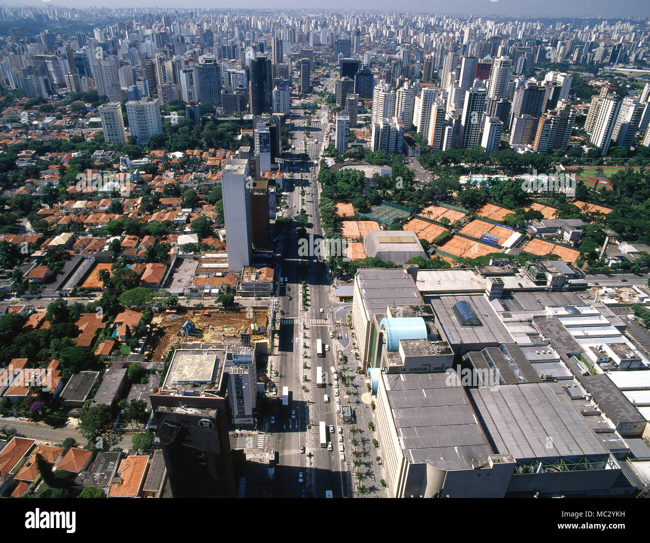 Aerial view, Brigadeiro Faria Lima Avenue, Sao Paulo, Brazil Stock ...