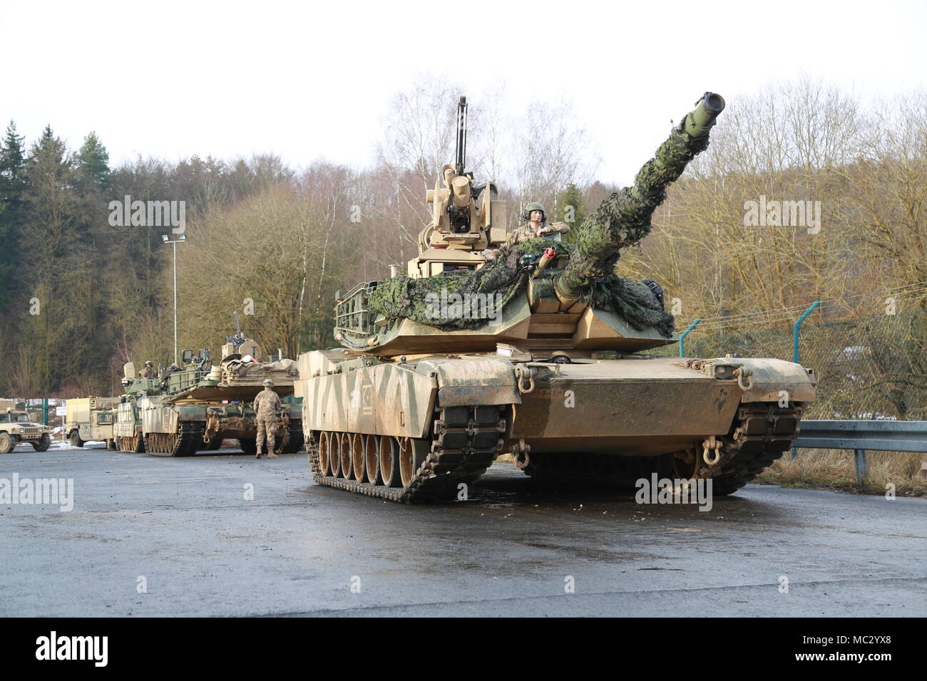 An M1A1 Abrams tank from Charlie Company, 1st Battalion, 18th Infantry ...
