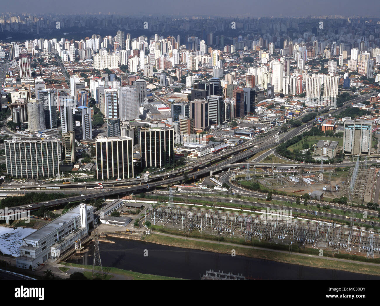 Rio Pinheiros, Avenue of the Bandeirantes, Sao Paulo, Brazil Stock ...
