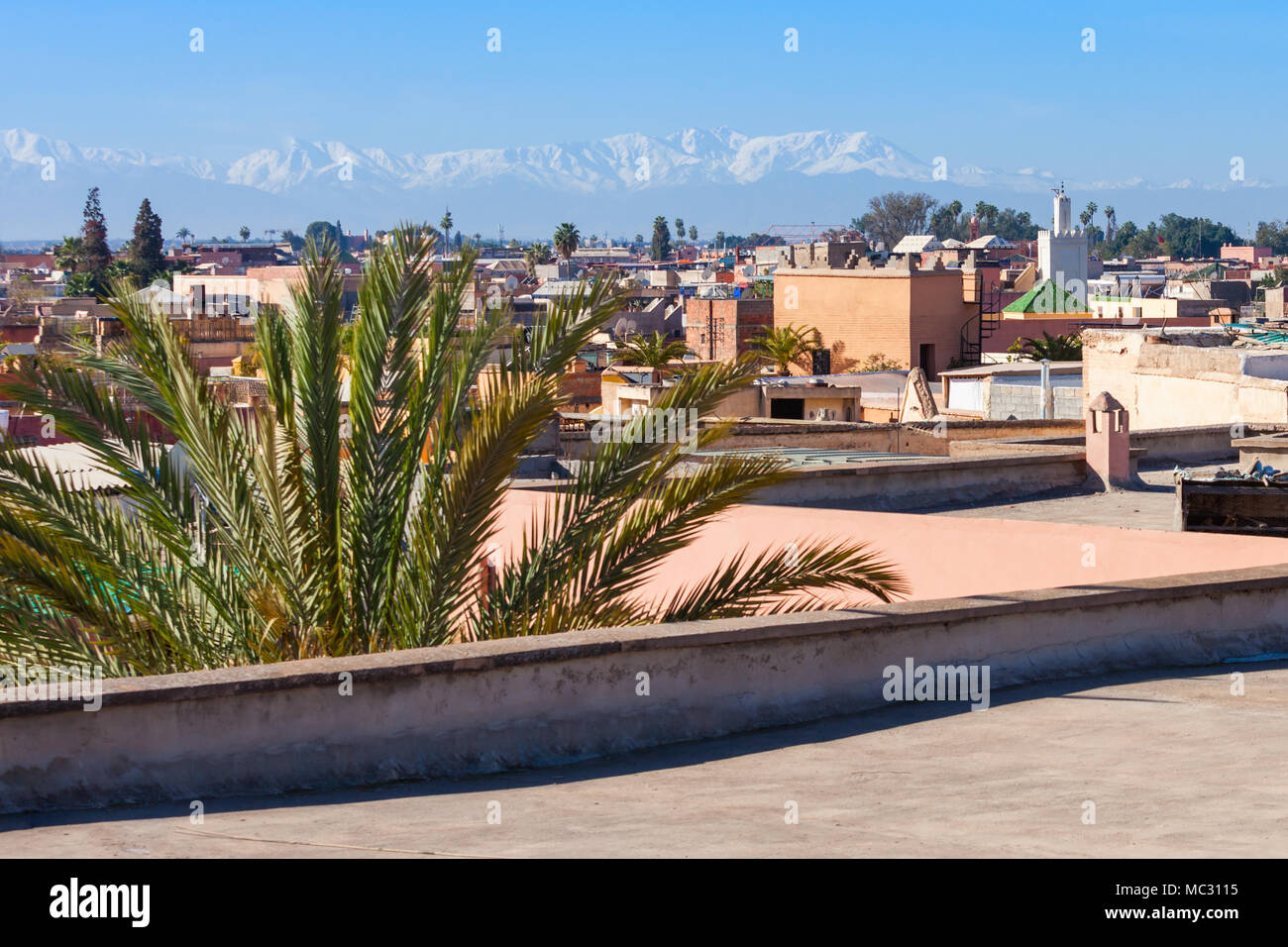 Marrakesh aerial panoramic view. Marrakesh is a major city of Morocco ...