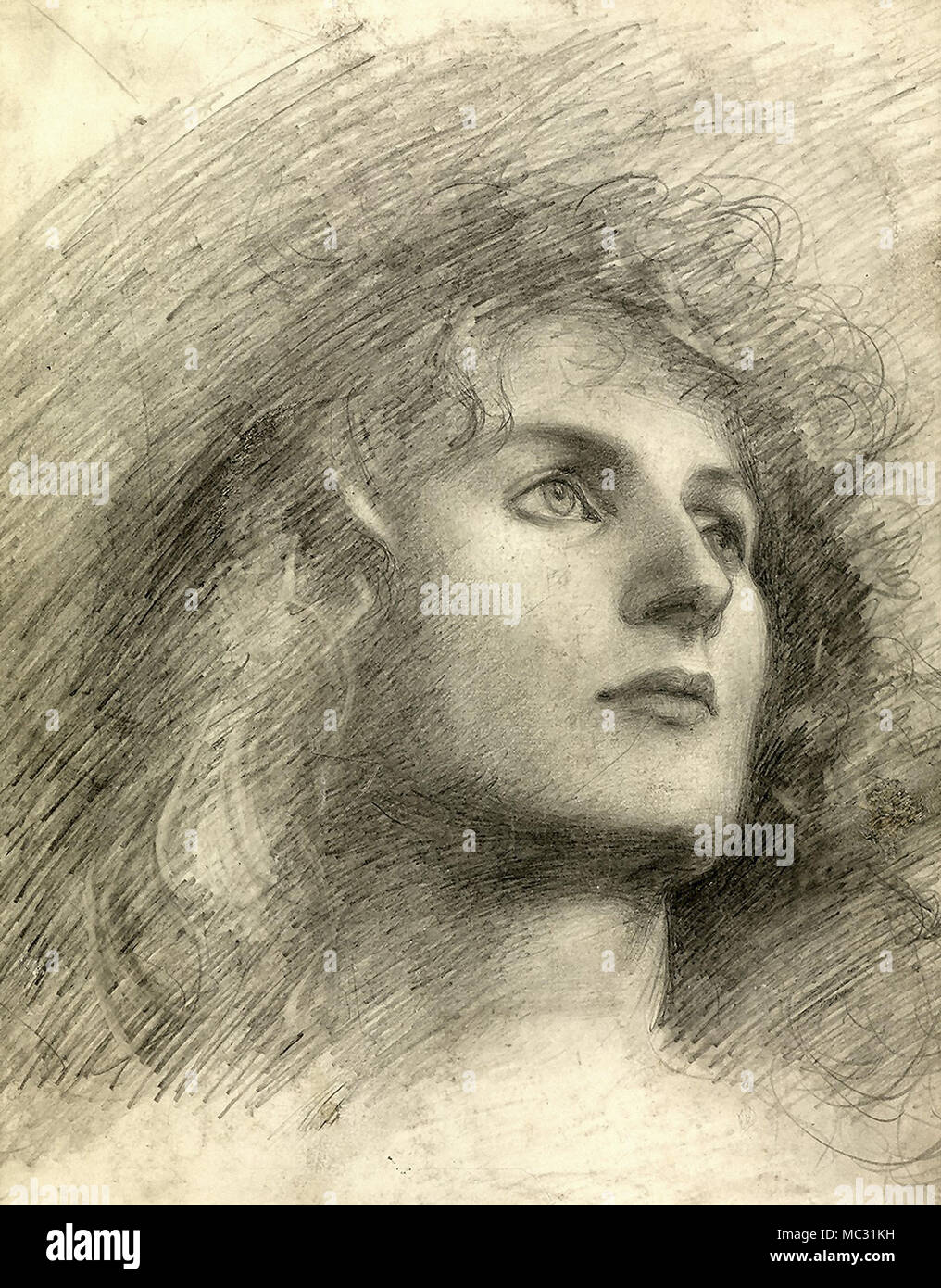Catterson-Smith Robert - Head of a Woman Stock Photo - Alamy