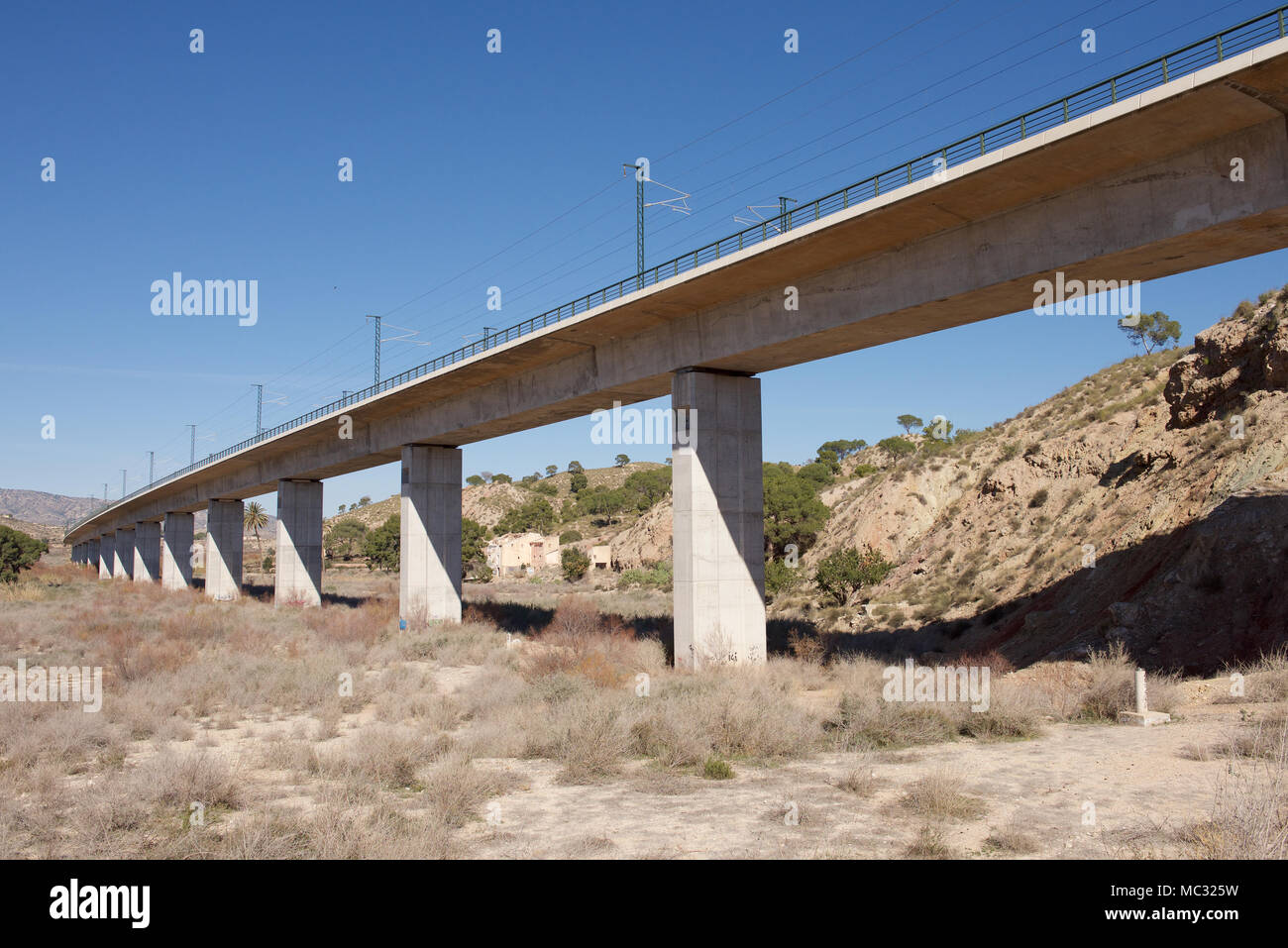 The AVE high speed line in the countryside of Spain Stock Photo - Alamy