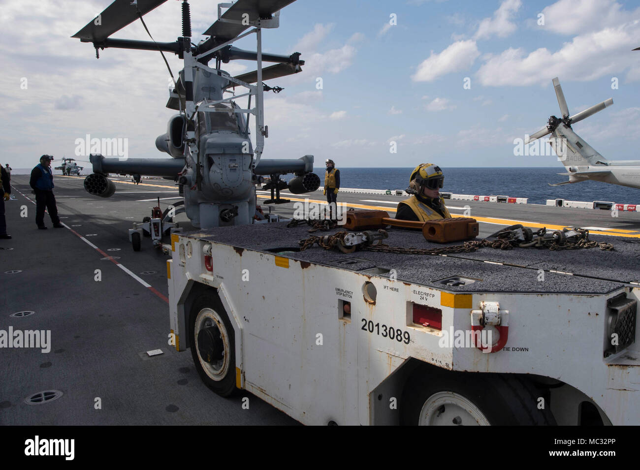 Us navy flight deck tractor hi-res stock photography and images - Alamy