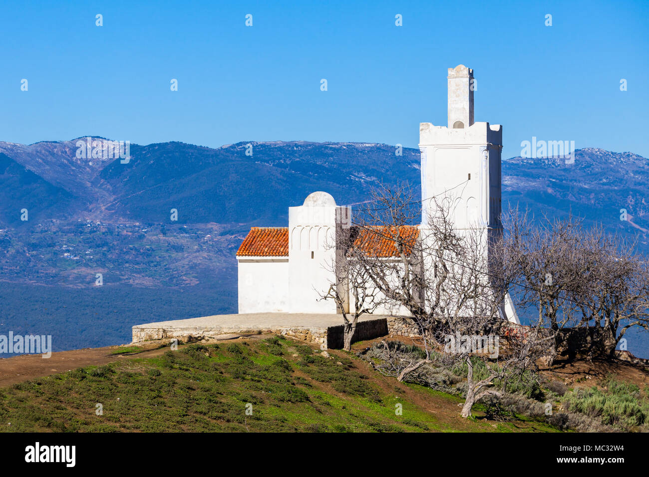 Spanish Mosque in Chefchaouen, Morocco. Chefchaouen is a city in ...
