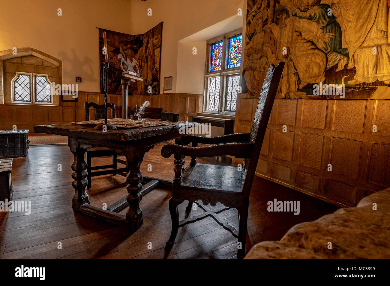 An interior view of Michelham Priory Stock Photo - Alamy