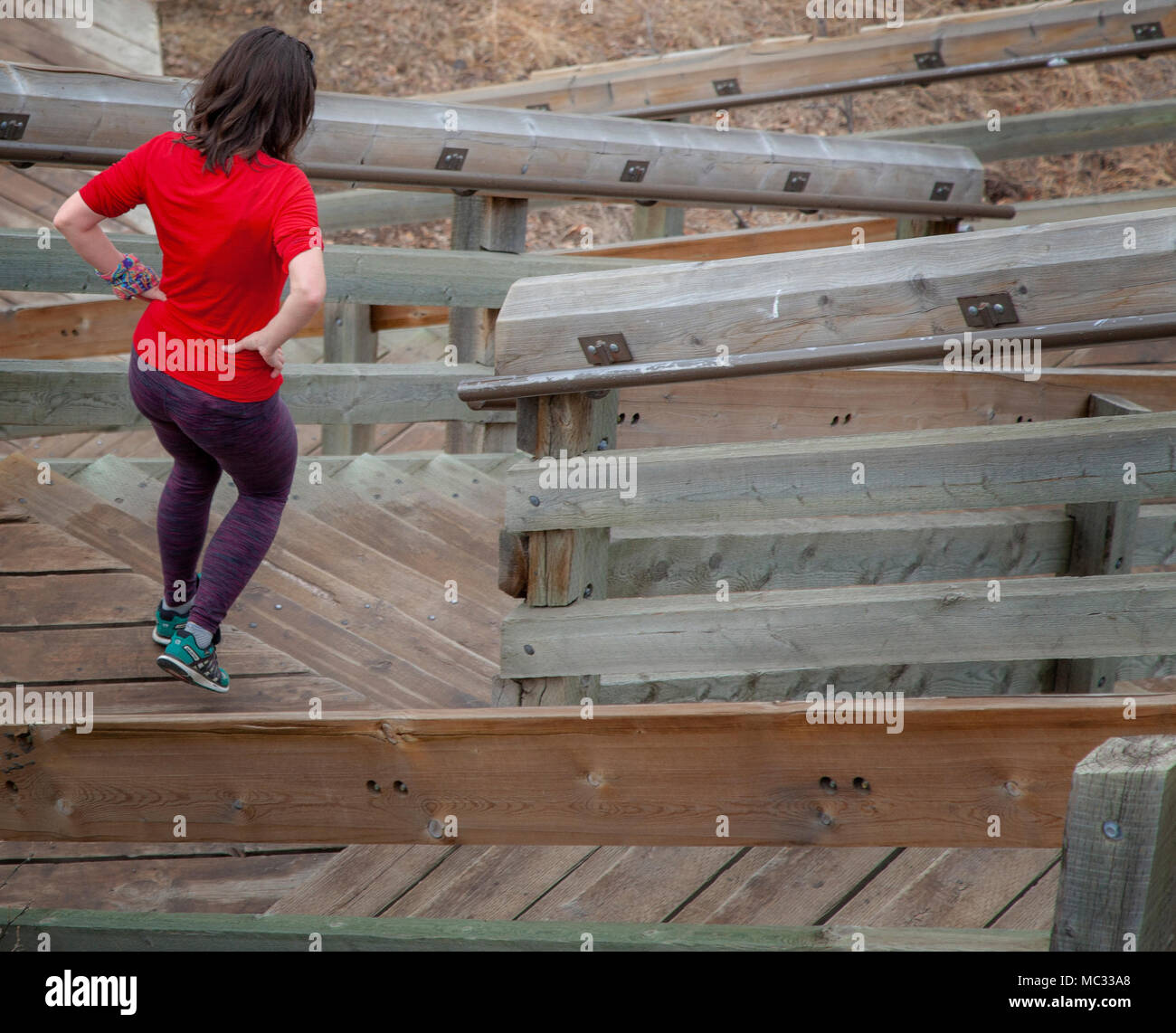 Female walking stepping Calgary Alberta Stock Photo - Alamy