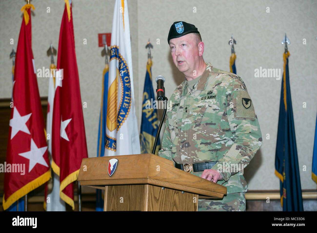 U.S. Army Maj. Gen. Stephen Farmen, commanding general of U.S. Army ...