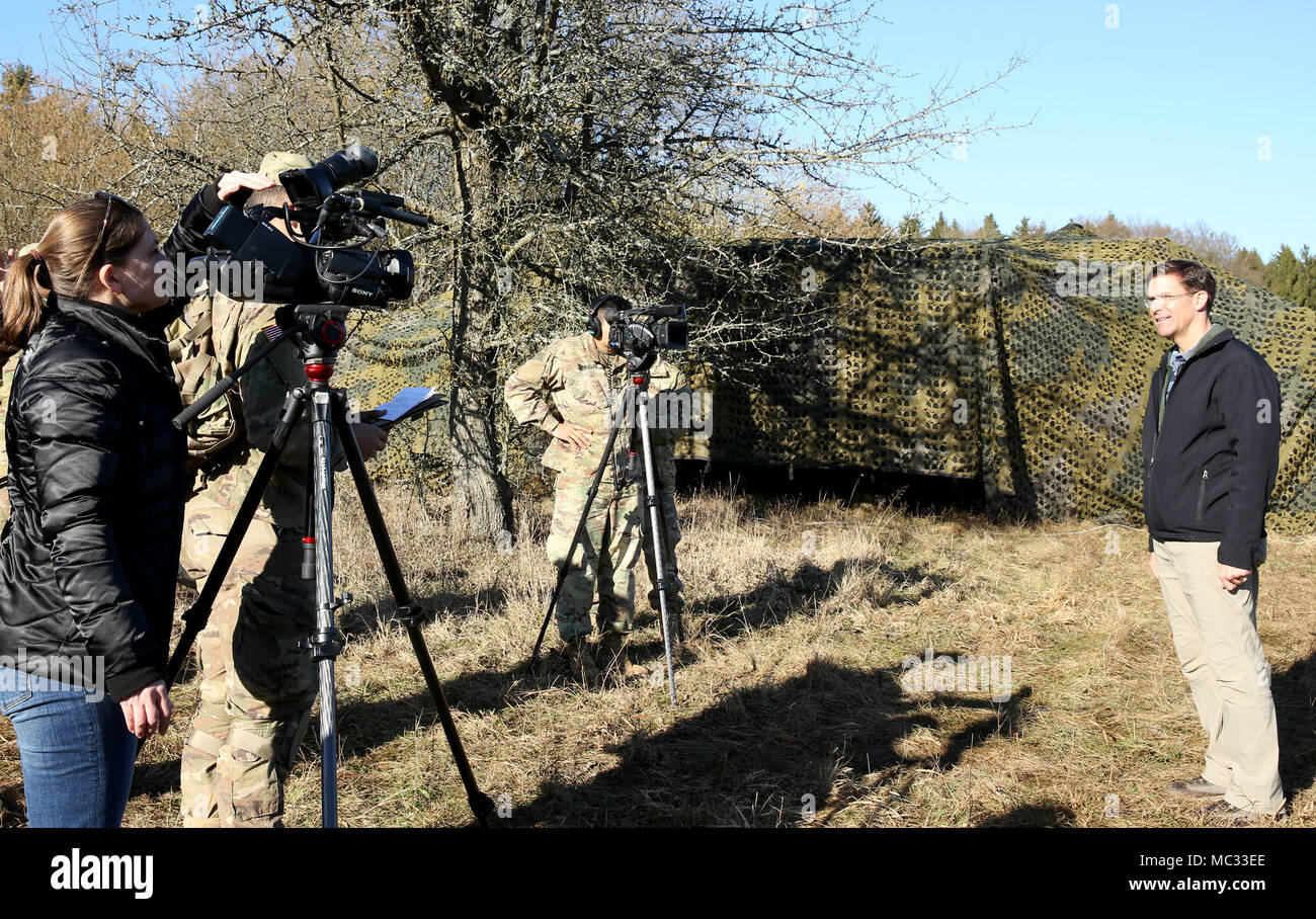 The Honorable Mark T. Esper, Secretary of the Army, is interviewed by ...