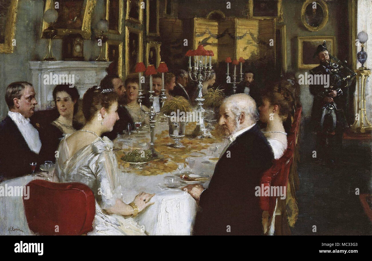 Emslie Alfred Edward - Dinner at Haddo House Stock Photo - Alamy