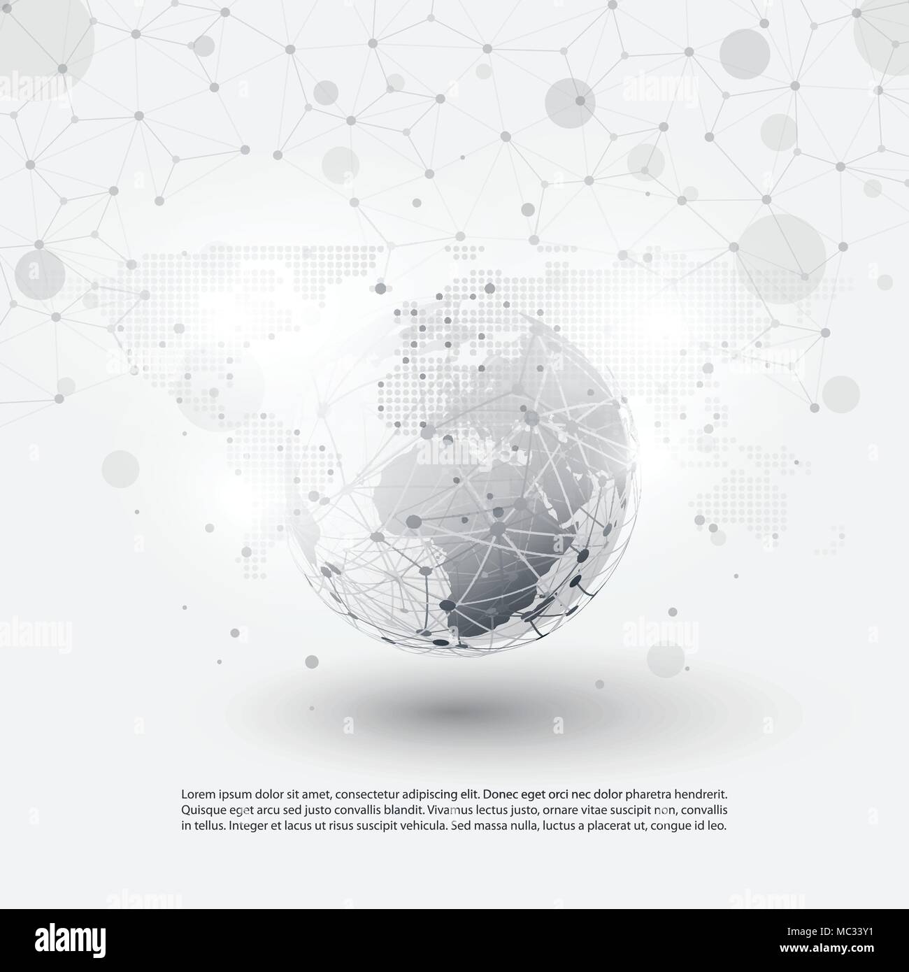 Black and White Modern Minimal Style Cloud Computing, Networks Structure, Telecommunications ...
