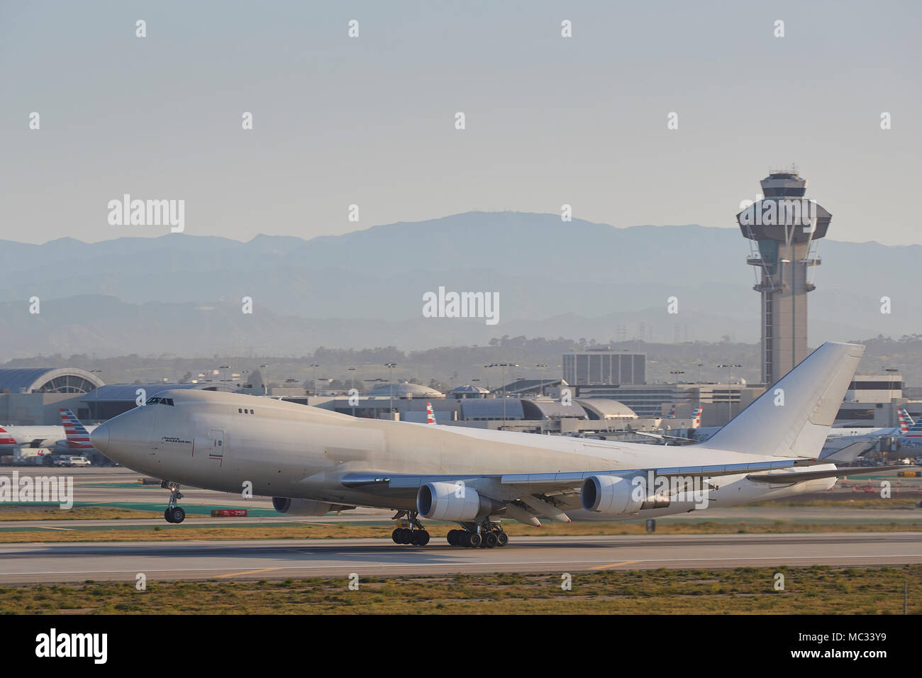 Unmarked (White Tail), Atlas Air, Boeing 747-400F Cargo Jet Lifting Off ...