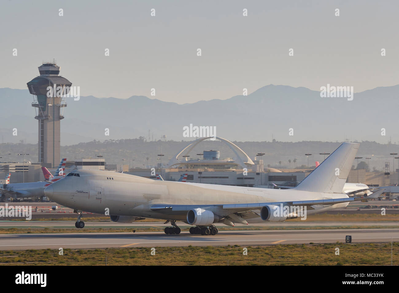 Unmarked Atlas Air, Boeing 747-400F Cargo Jet Lifting Off From Los ...