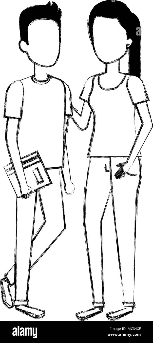 couple of students characters Stock Vector Image & Art - Alamy