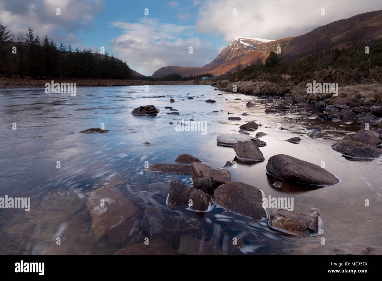 Strathmore River and Ben Hope, Sutherland Stock Photo - Alamy