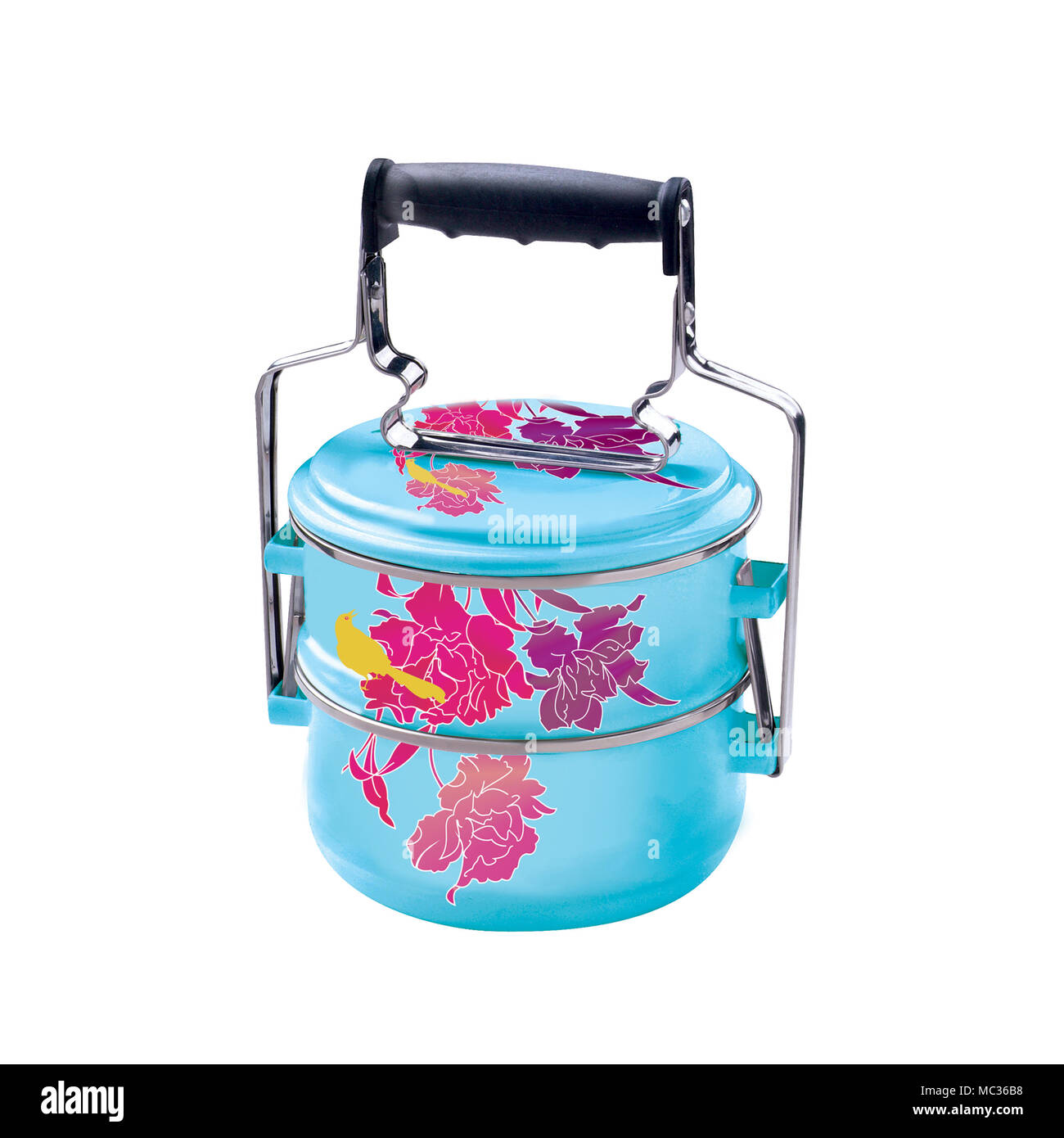 Tiffin. Metal Tiffin, Food Container On White Background Stock Photo ...