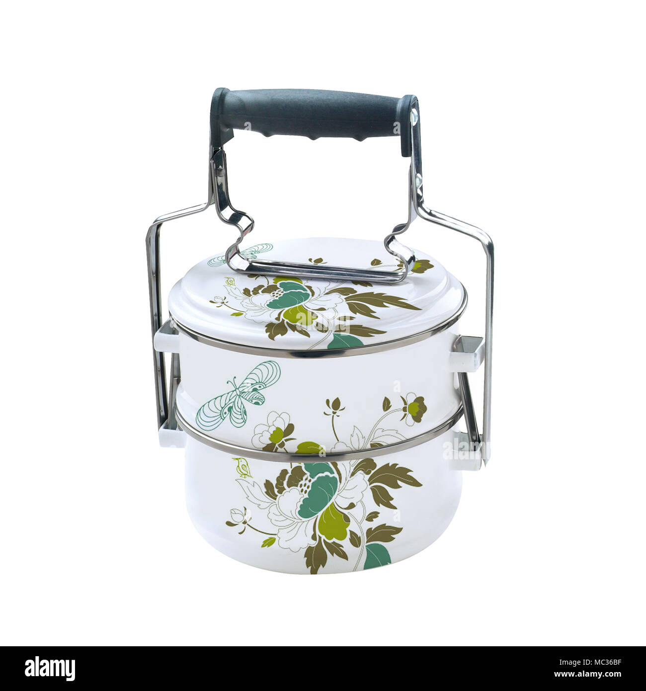 Tiffin. Metal Tiffin, Food Container On White Background Stock Photo ...