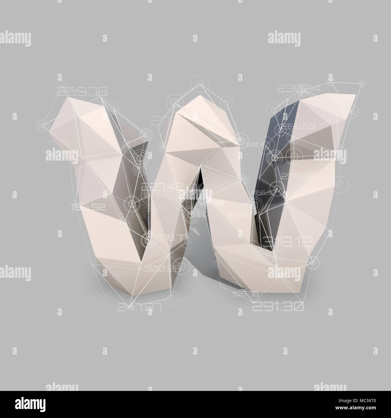 Capital latin letter W in low poly style Stock Vector Image & Art - Alamy