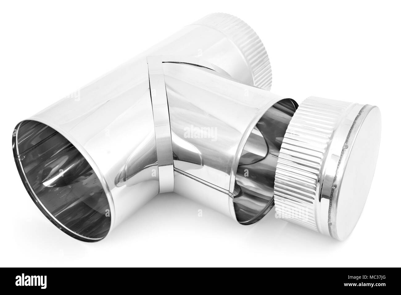 Element of stainless steel flues Stock Photo - Alamy
