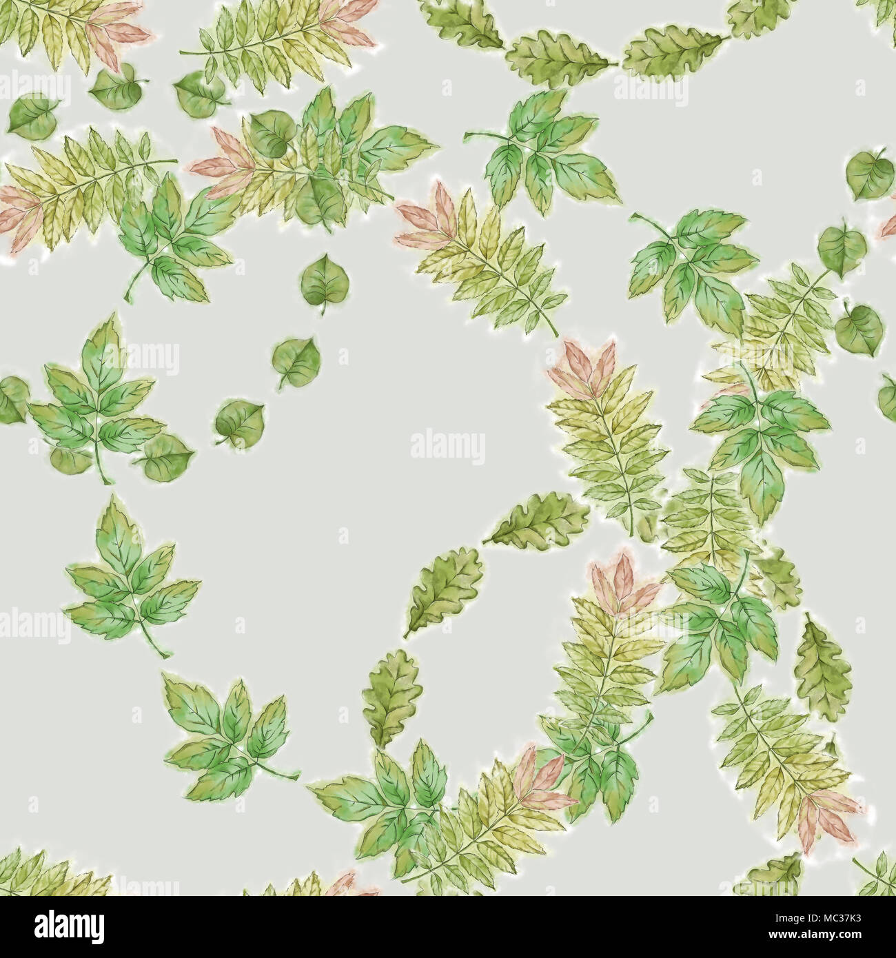 Green Leaf Wreath Seamless Pattern Stock Photo - Alamy