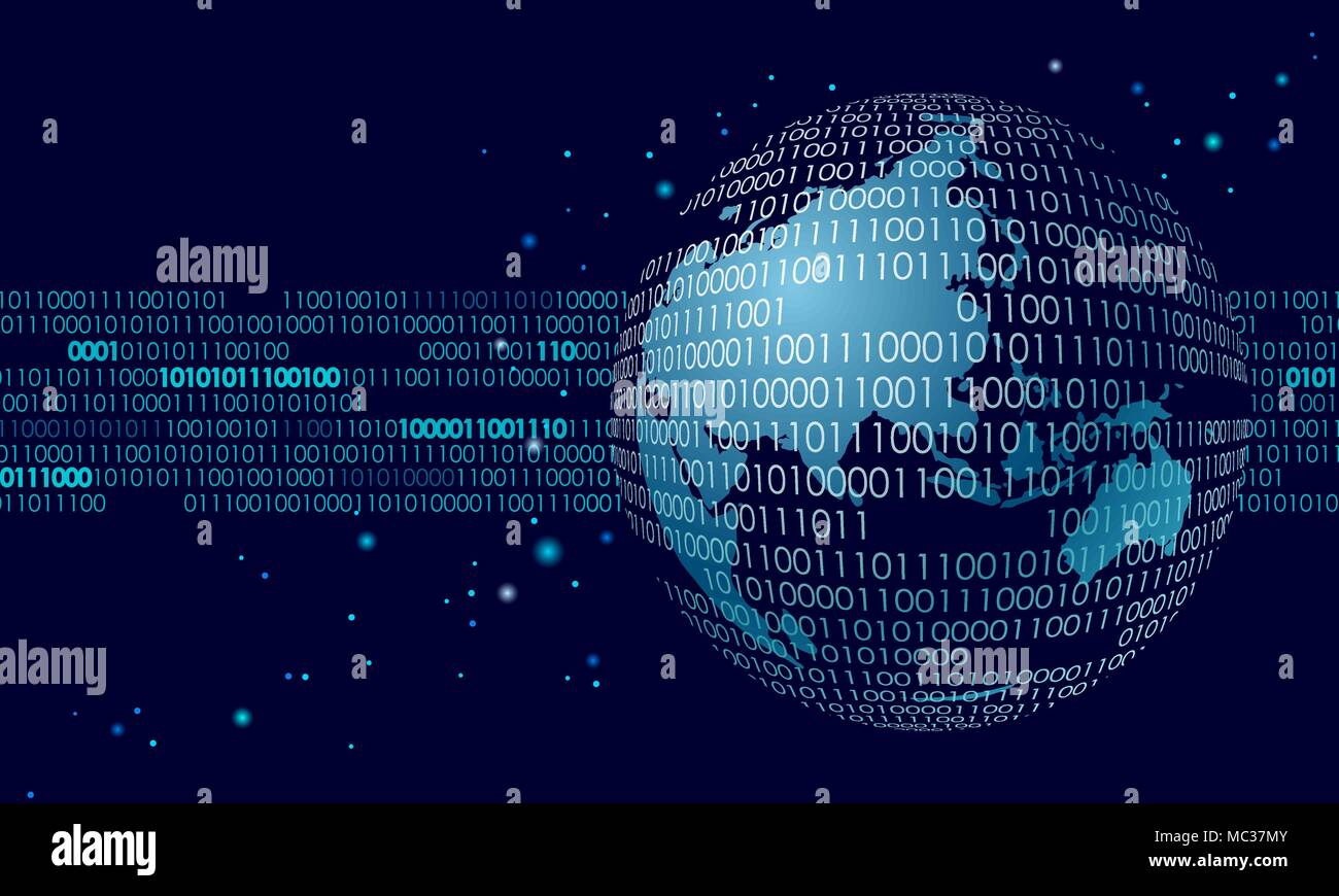 World map binary code numbers hi-res stock photography and images - Alamy