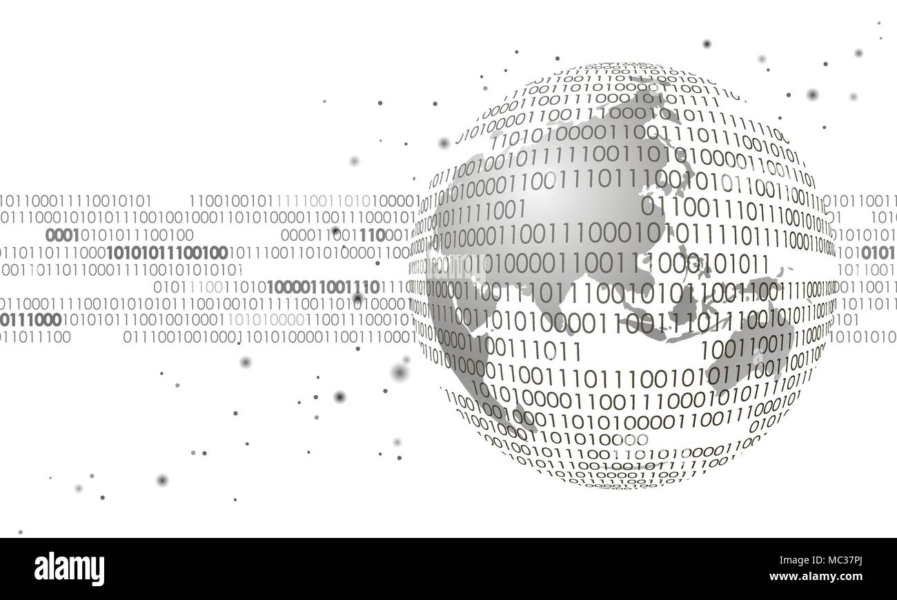 Earth globe binary numbers background Stock Vector Images - Alamy