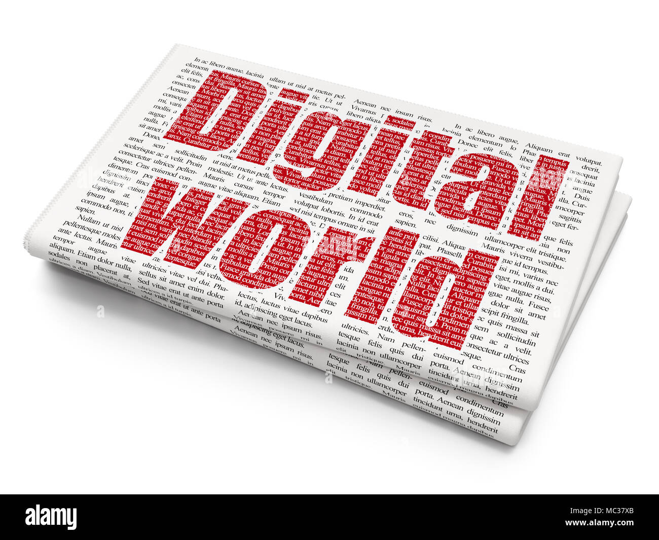 Information concept: Digital World on Newspaper background Stock Photo ...