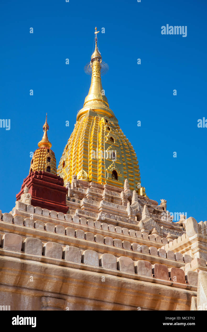 Exterior of the "Ananda Temple" in Bagan, Myanmar (Burma Stock Photo ...