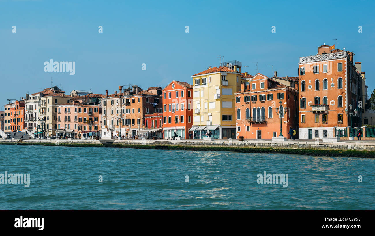 Historic waterfront buildings in Venice Stock Photo - Alamy