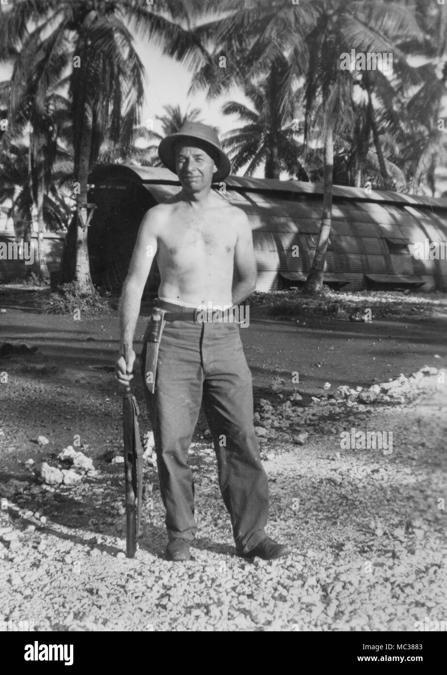 Soldier Stands Shirtless During The Us Occupation In The Philippines
